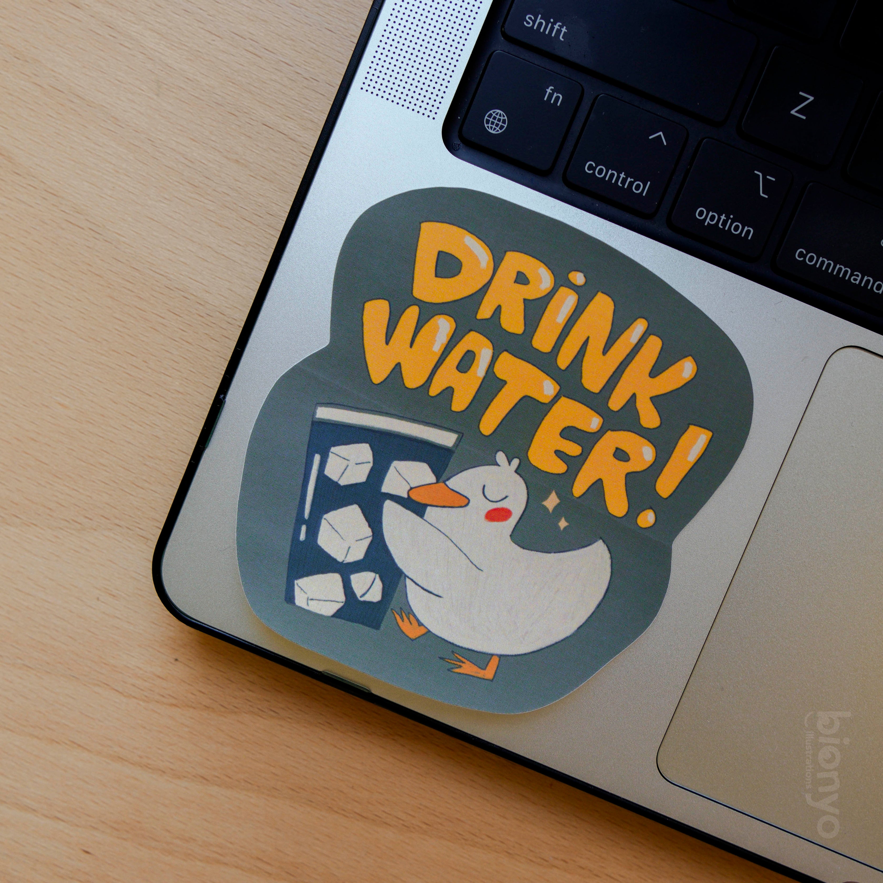 Drink Water Stay Hydrated Duck Matte Vinyl Sticker – bionyo illustrations