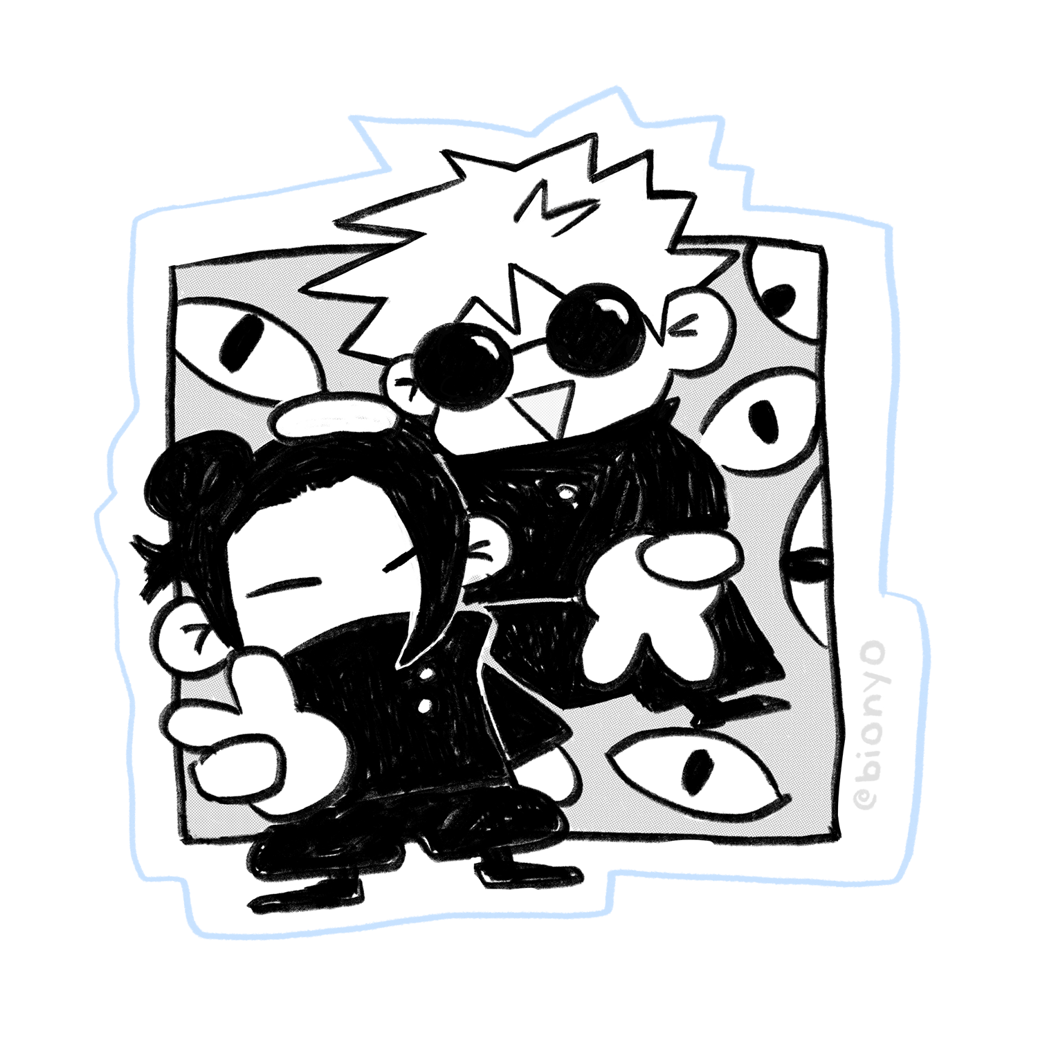 Gojo & Geto Prison Realm - Clear Matter Vinyl Sticker – bionyo ...